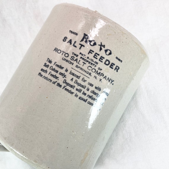 Antique Roto Salt Feeder Farmhouse Stoneware Crockery - Etsy