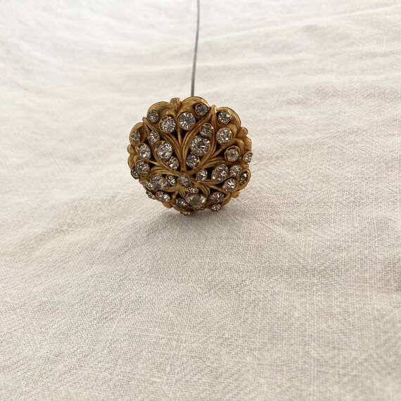 Huge Hat Pin, 12" Antique Rhinestone Millinery - Gem