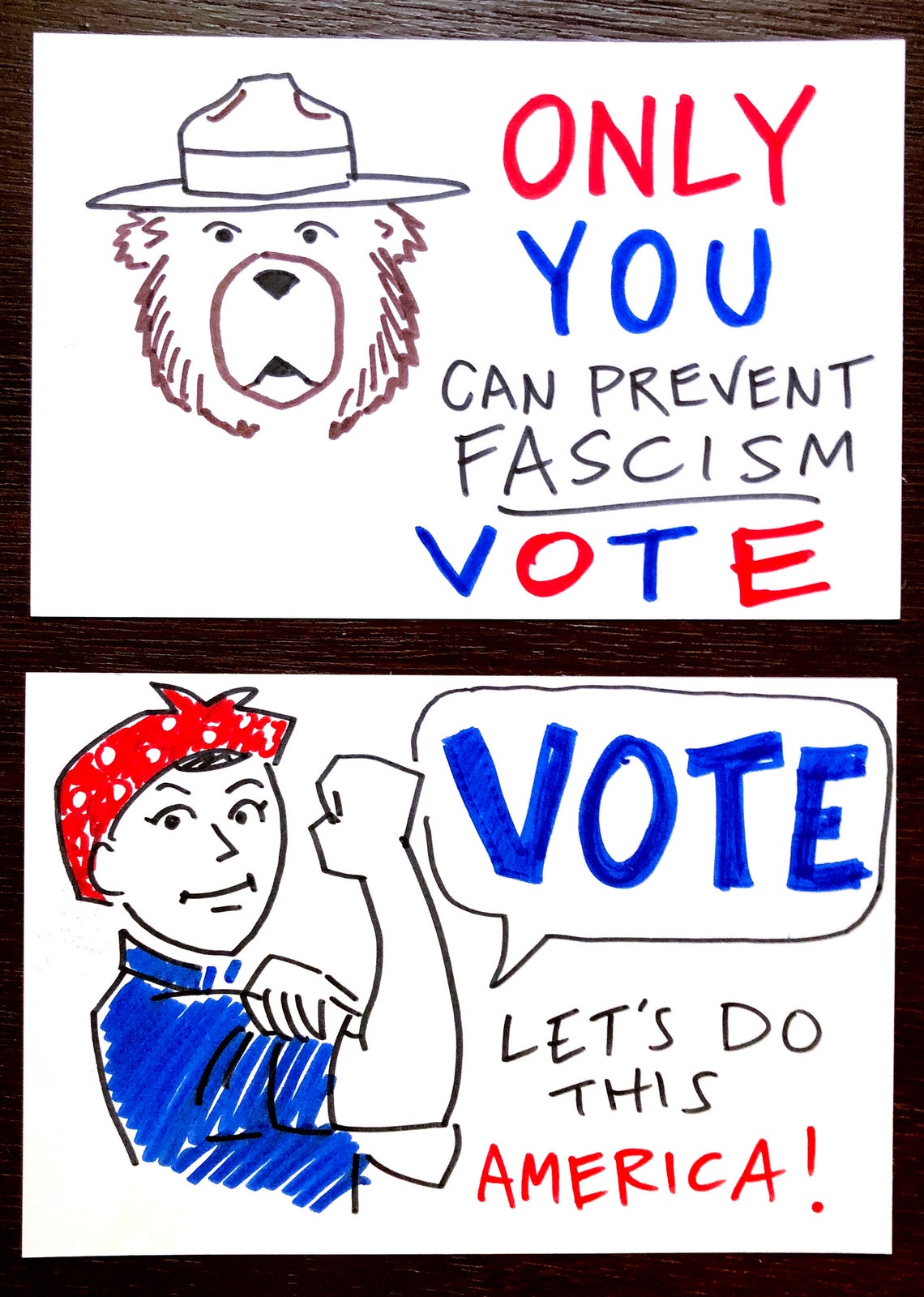 Hand Drawn Get Out the Vote Postcards Pack of 10 - Etsy