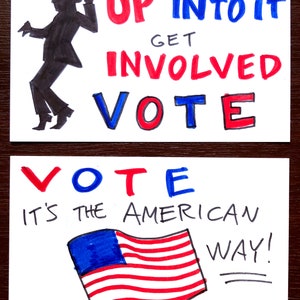 Hand Drawn Get Out the Vote Postcards Pack of 10 - Etsy