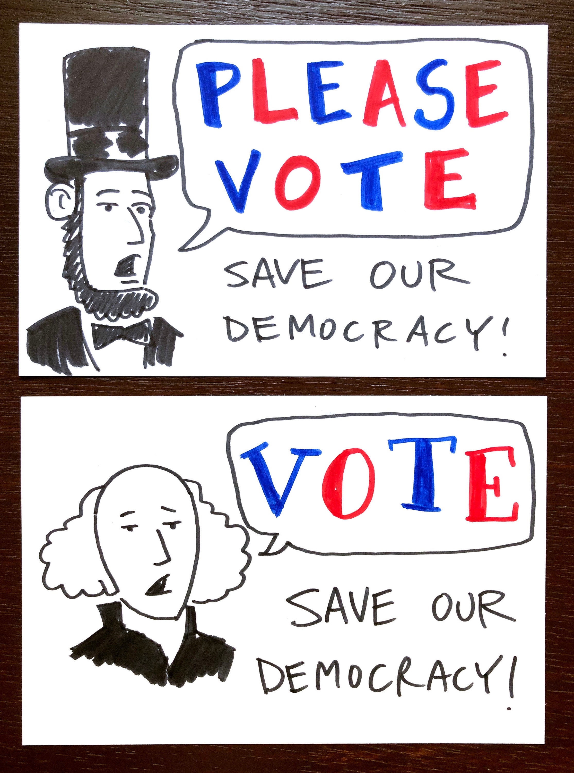 Hand Drawn Get Out the Vote Postcards Pack of 10 - Etsy