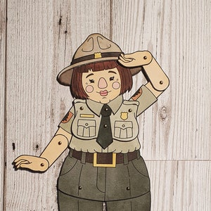 Park Ranger Jenny Paper Puppet, DIY Printable PDF Articulated Paper ...