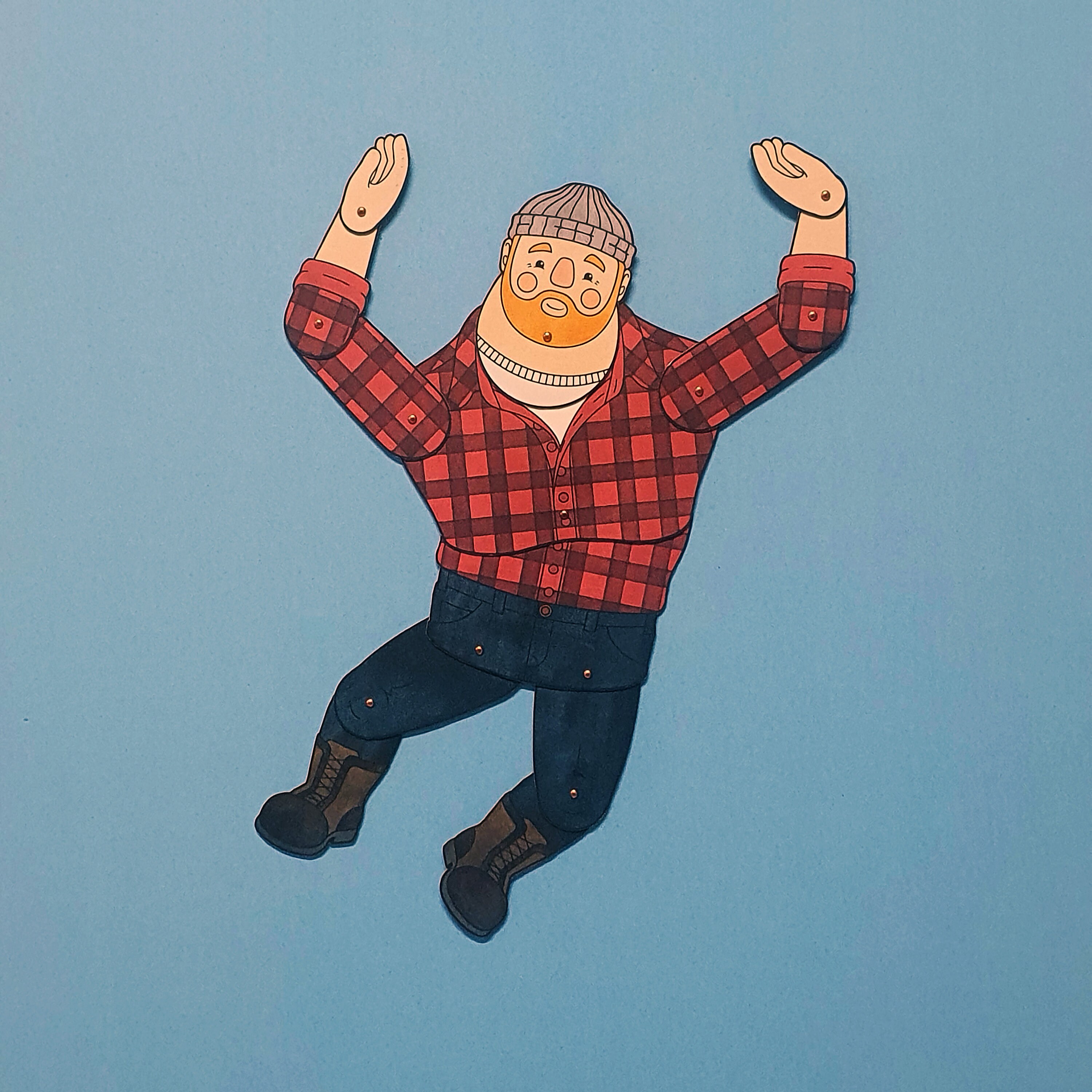 Ziggy Sawdust Lumberjack Paper Puppet, DIY Articulated Paper Doll Cut ...