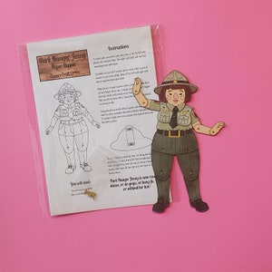 Park Ranger Jenny Paper Puppet, Articulated Paper Doll Kit - Etsy