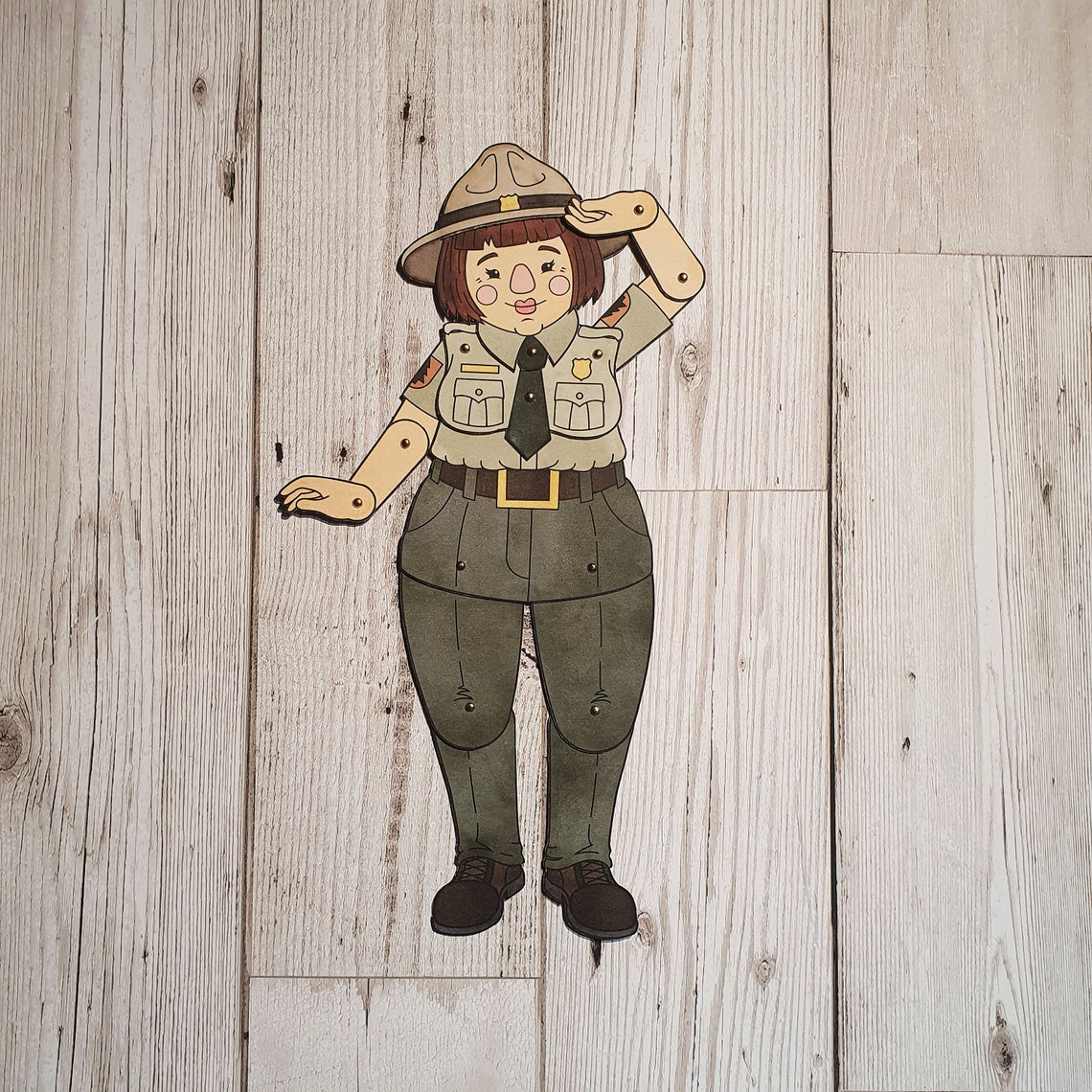 Park Ranger Jenny Paper Puppet, DIY Printable PDF Articulated Paper ...