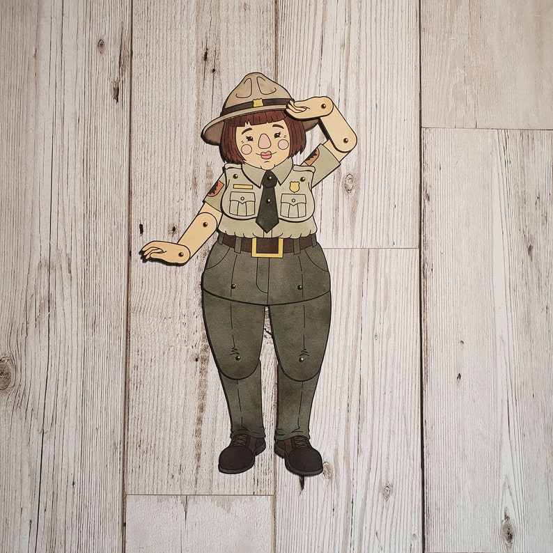Park Ranger Jenny Paper Puppet, DIY Printable PDF Articulated Paper ...