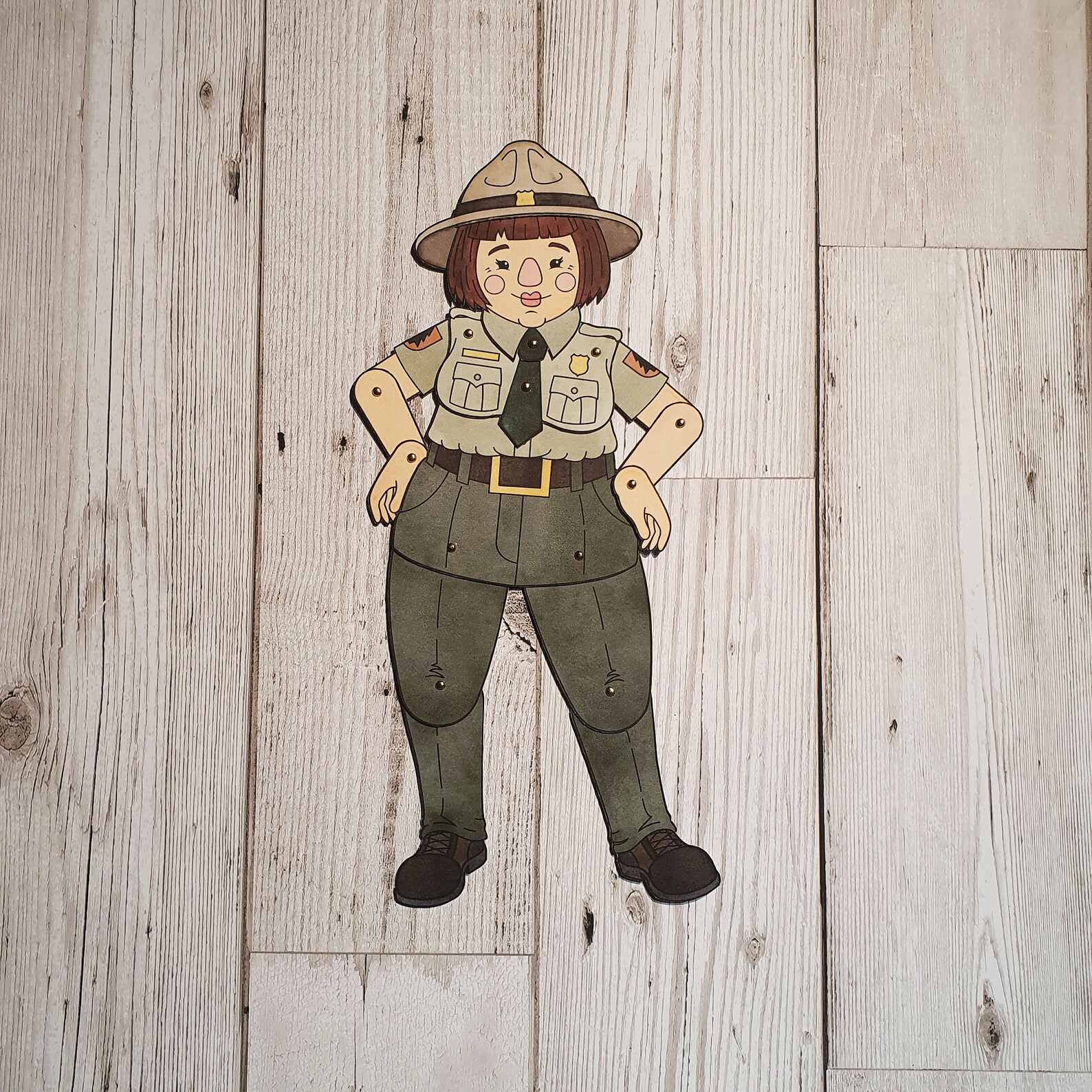 Park Ranger Jenny Paper Puppet, DIY Printable PDF Articulated Paper ...