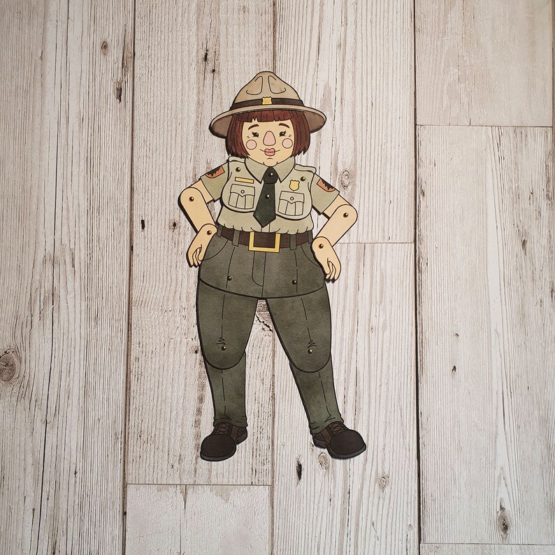 Park Ranger Jenny Paper Puppet, DIY Printable PDF Articulated Paper ...