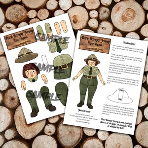 Park Ranger Jenny Paper Puppet, DIY Printable PDF Articulated Paper ...