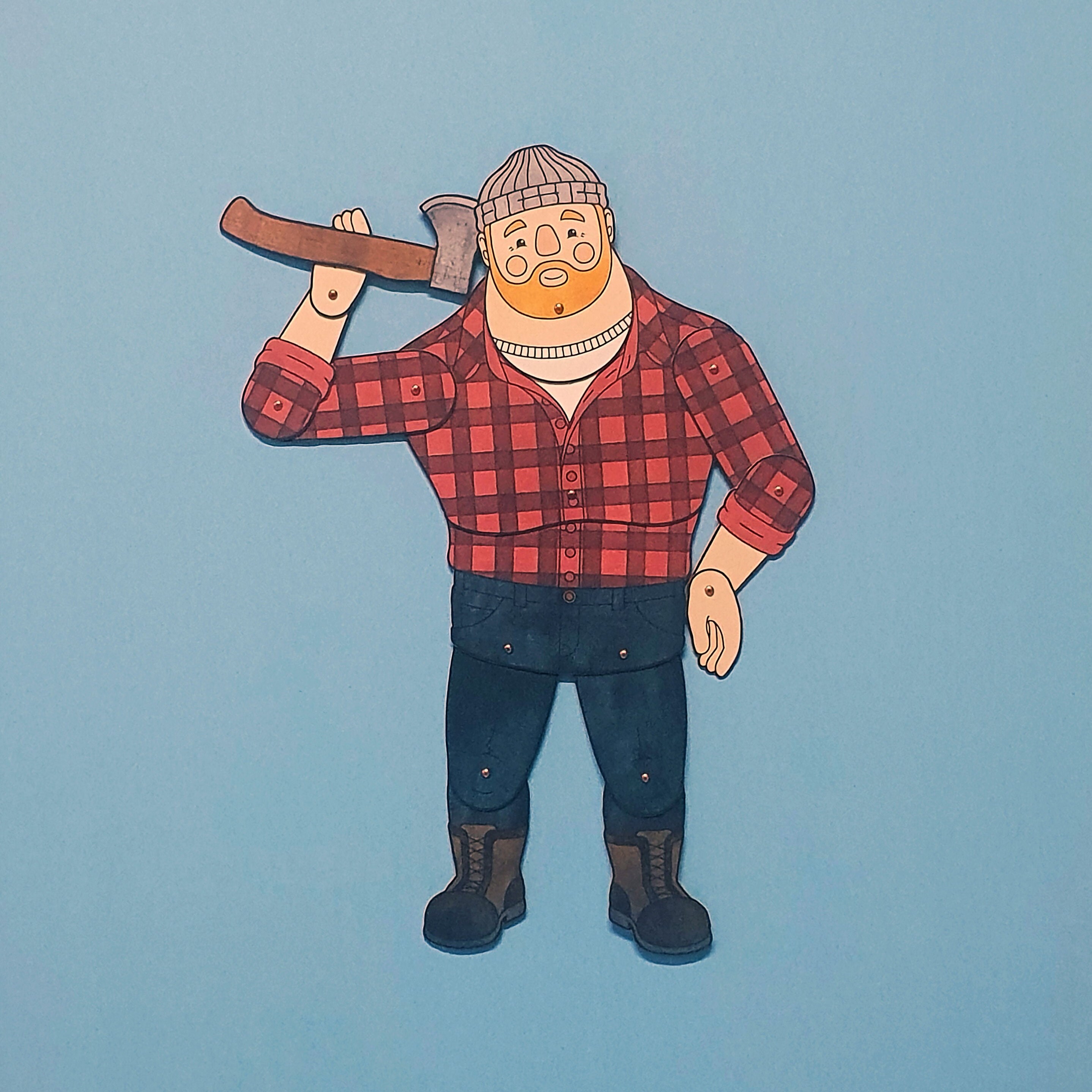 Ziggy Sawdust Lumberjack Paper Puppet, DIY Articulated Paper Doll Cut ...