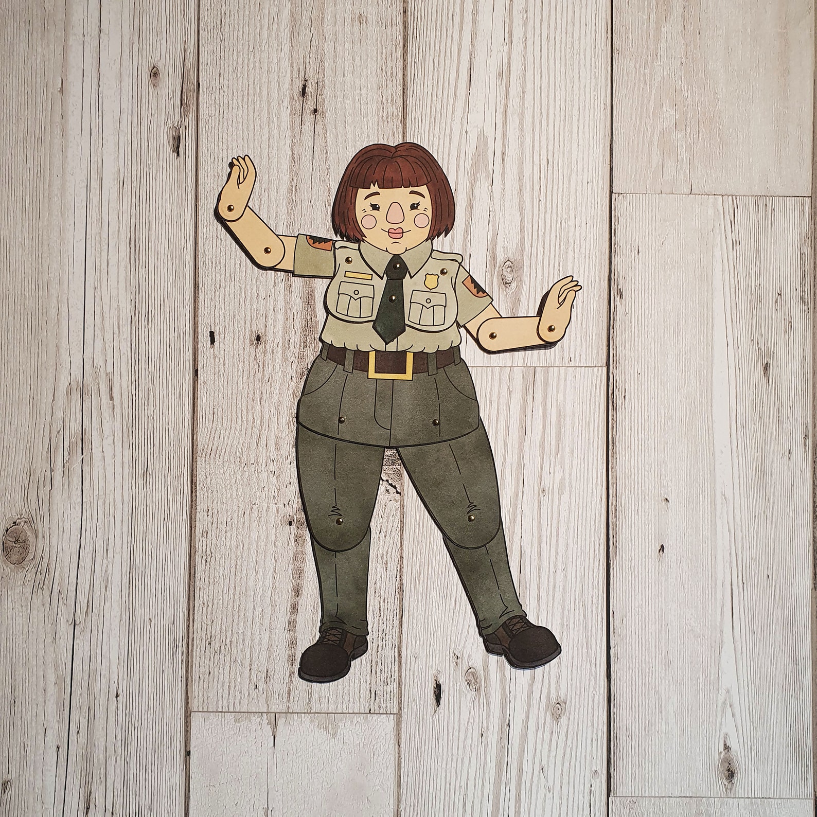 Park Ranger Jenny Paper Puppet, DIY Printable PDF Articulated Paper ...