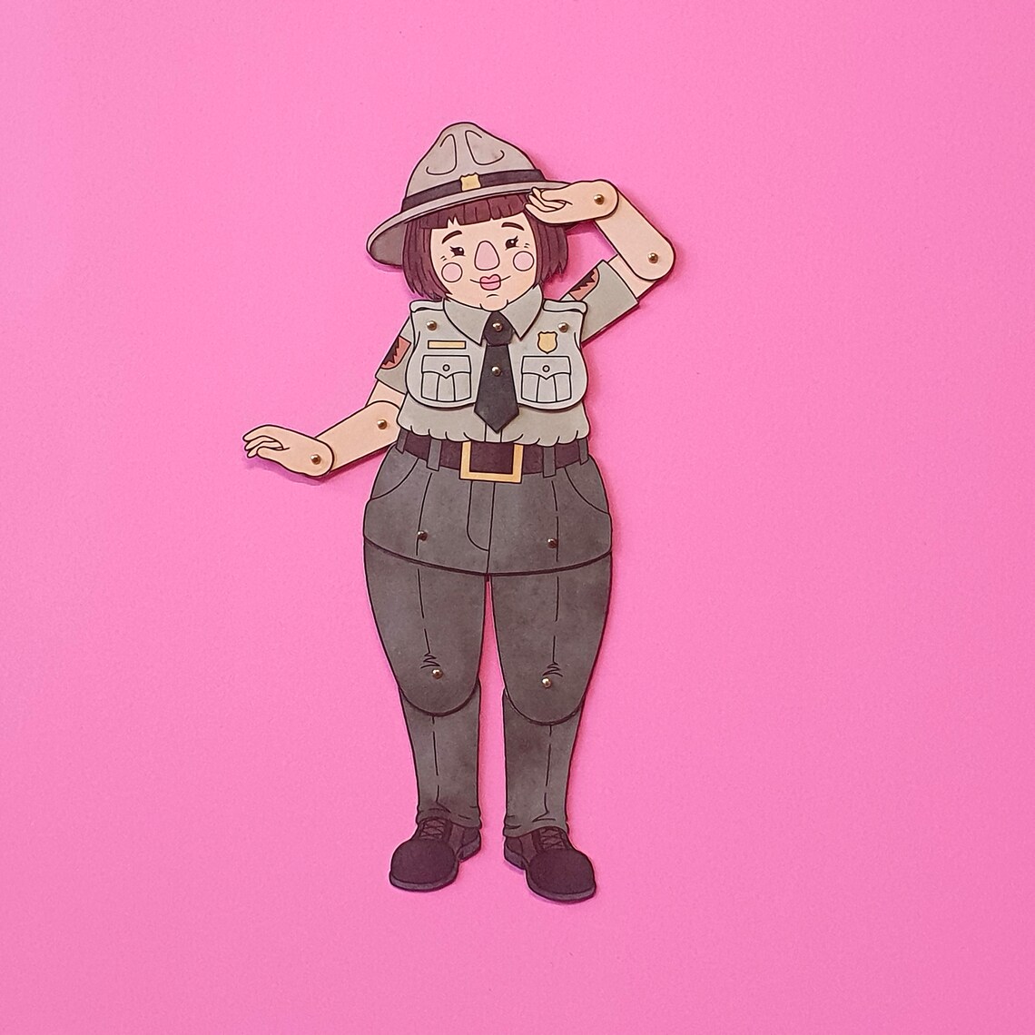 Park Ranger Jenny Paper Puppet, Articulated Paper Doll Kit - Etsy
