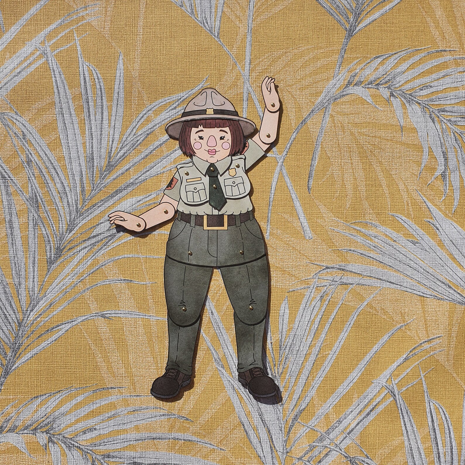 Park Ranger Jenny Paper Puppet DIY Printable PDF Articulated | Etsy