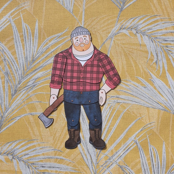 Ziggy Sawdust Lumberjack Paper Puppet DIY Printable PDF | Etsy