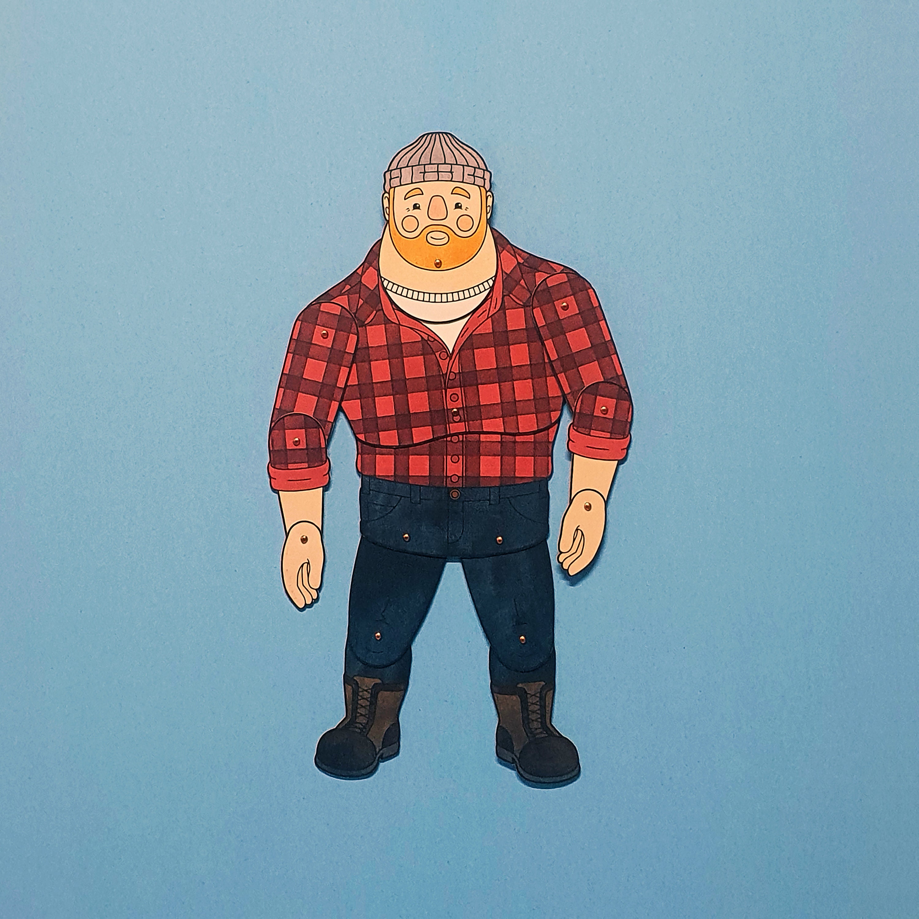 Ziggy Sawdust Lumberjack Paper Puppet, DIY Articulated Paper Doll Cut ...