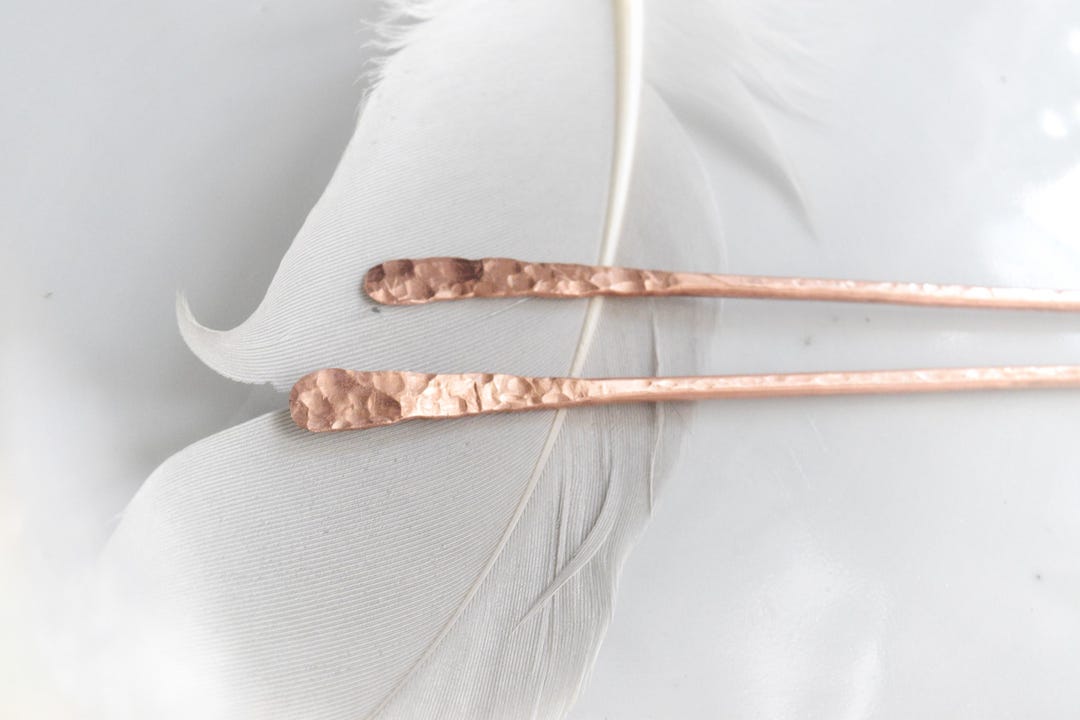 Hammered Copper Hair Stick Set of 2 | Handmade Boho Accessories - Etsy