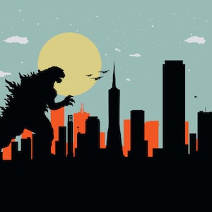 Kaiju Poster Kaiju Figure Inspired Print Kaiju Print Kaiju - Etsy