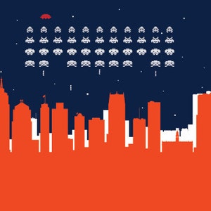 Detroit Skyline, Detroit Print, Detroit Art, Detroit Poster, Retro ...