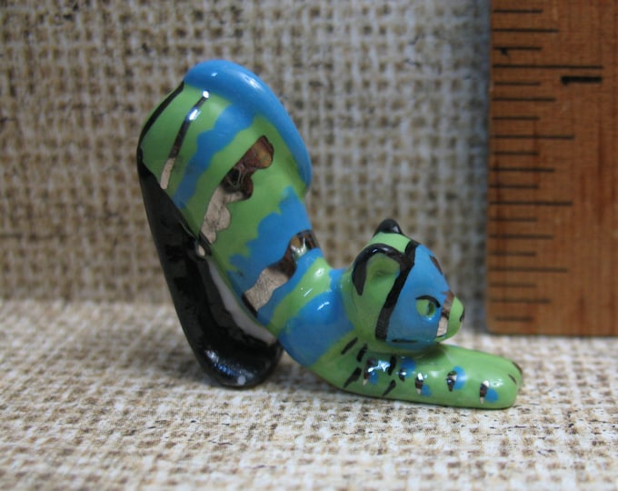 Pop Art CATS Cat Hand Painted Porcelain - French Feve Feves Dollhouse ...