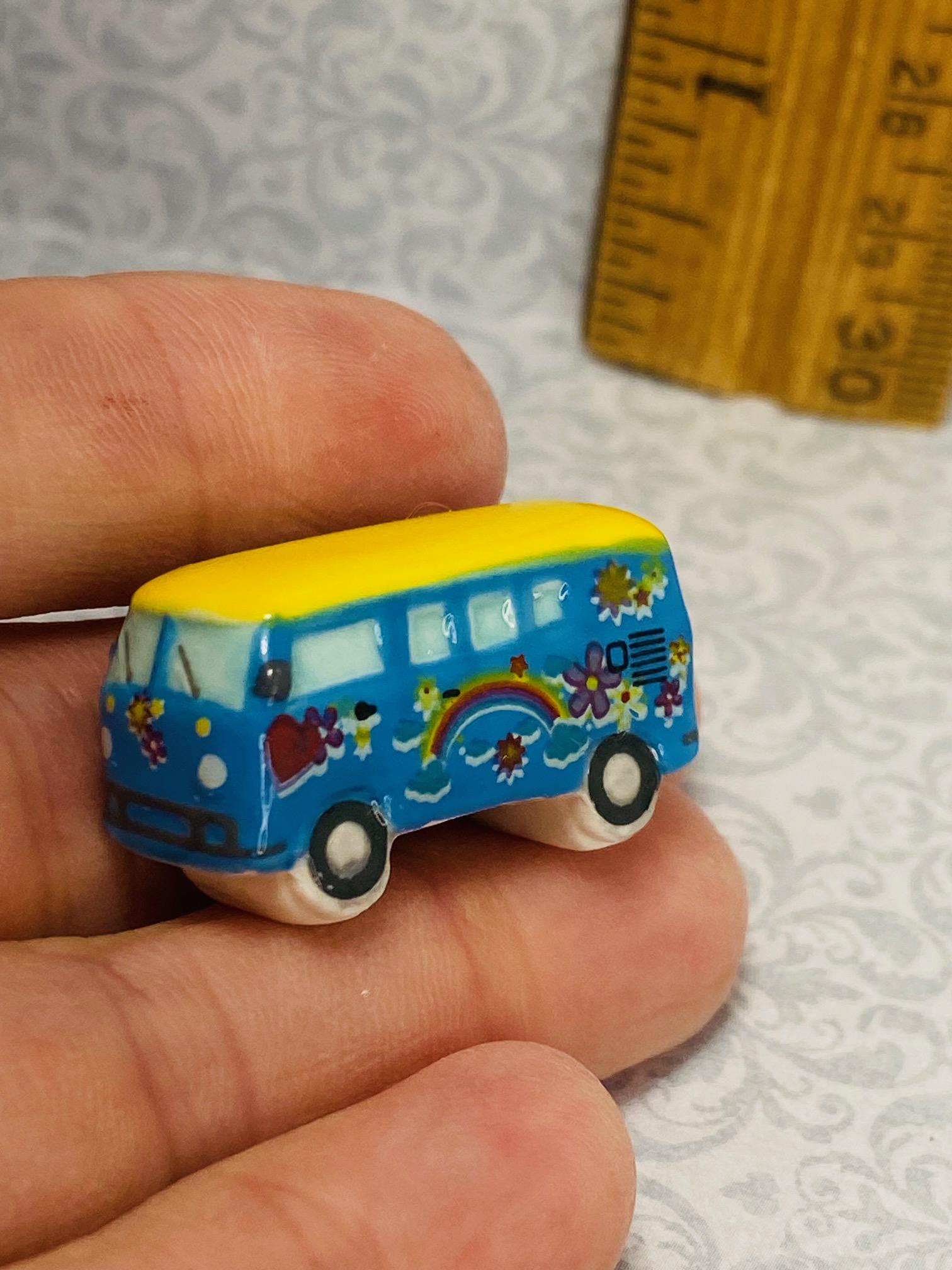 Retro CAMPER VANS Mini Van Motor Bus CARS Car French Feve Feves Tiny ...