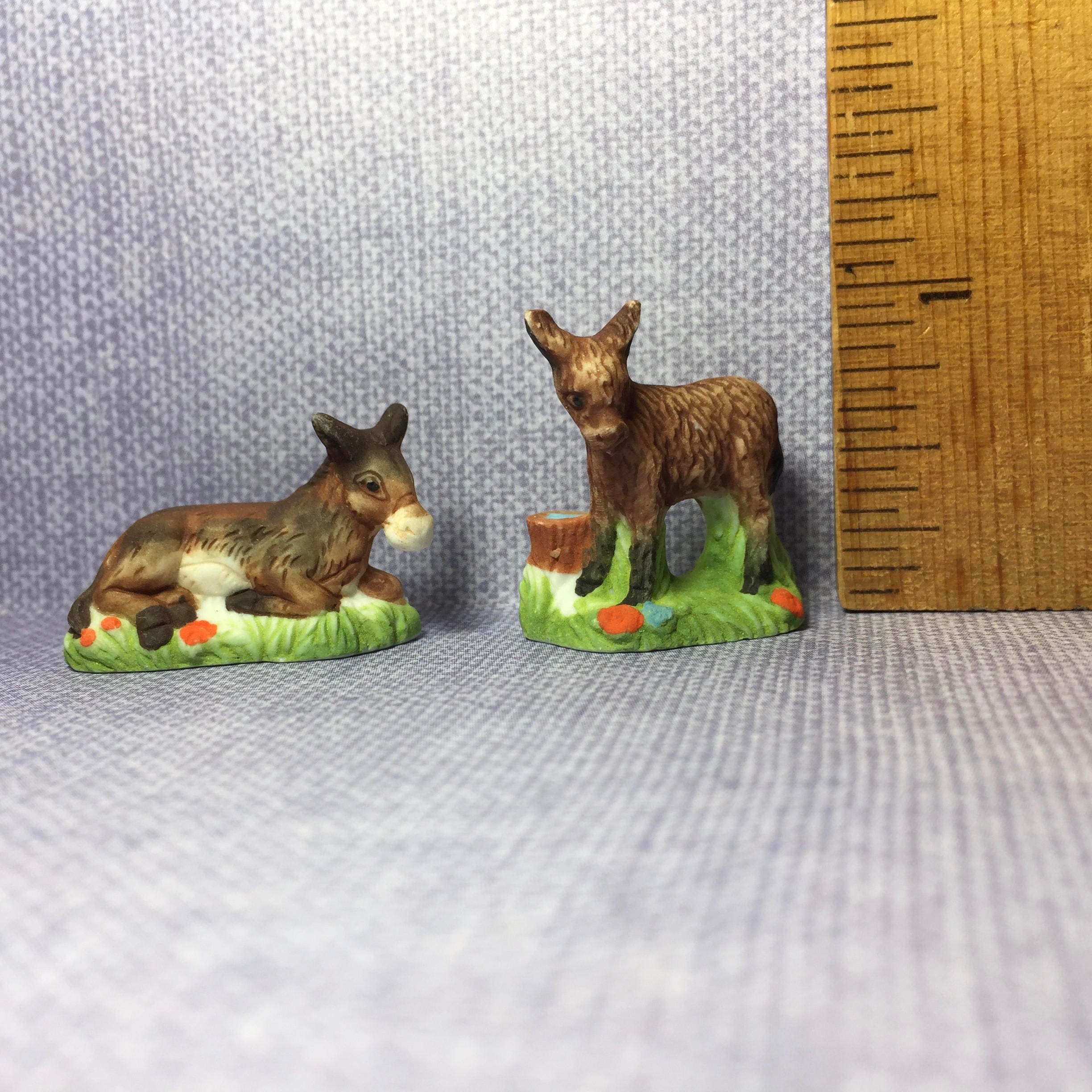 Jenny Donkey & Foal Baby Burro Mule Farm Animal Pastoral- French Feve ...