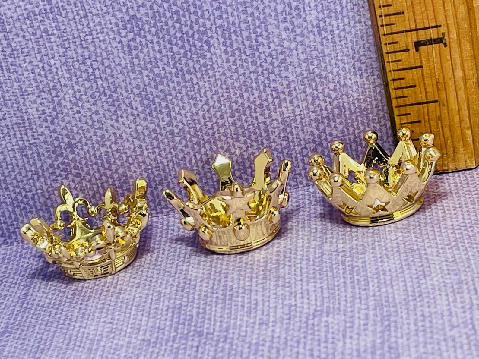Golden Metal CROWNS Royal Headdress Gold Crown Tiara King Queen French ...