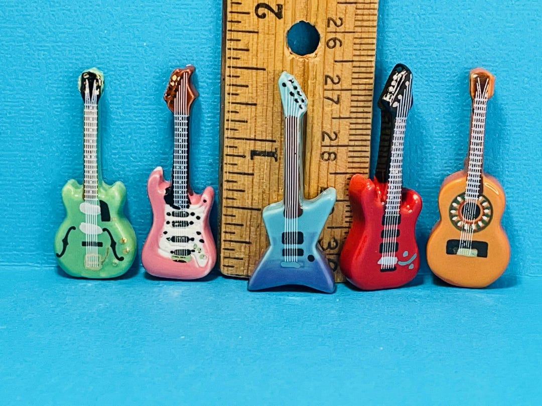 Electric & Acoustic GUITARS Tiny Musical Instruments Music Musician ...