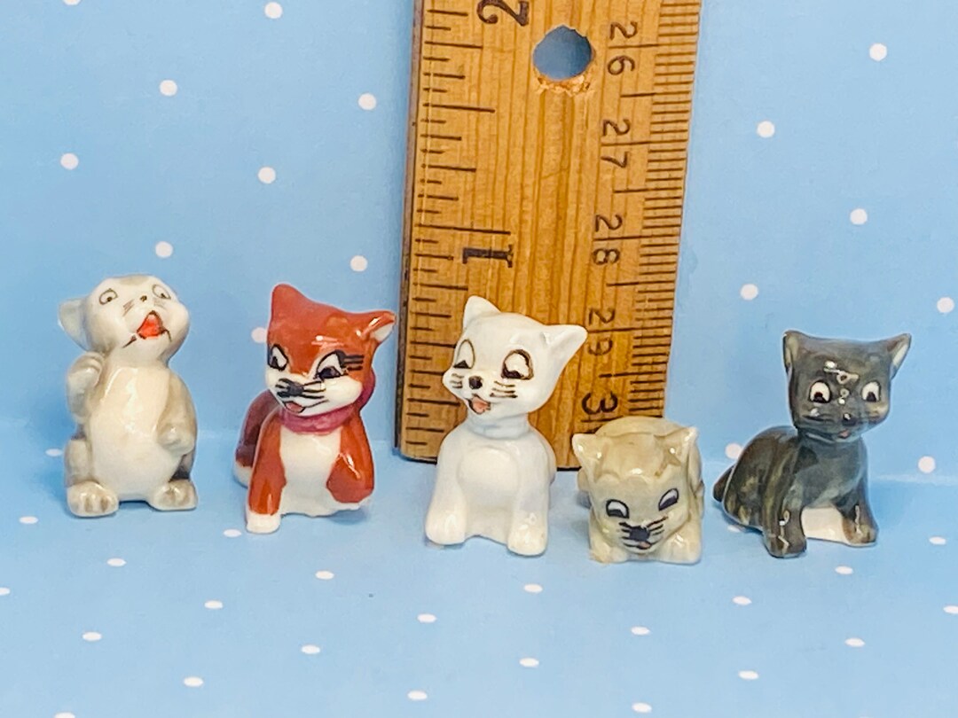 Vintage CATS Kittens Cat Kitty Kitten Hand Painted Miniatures French ...