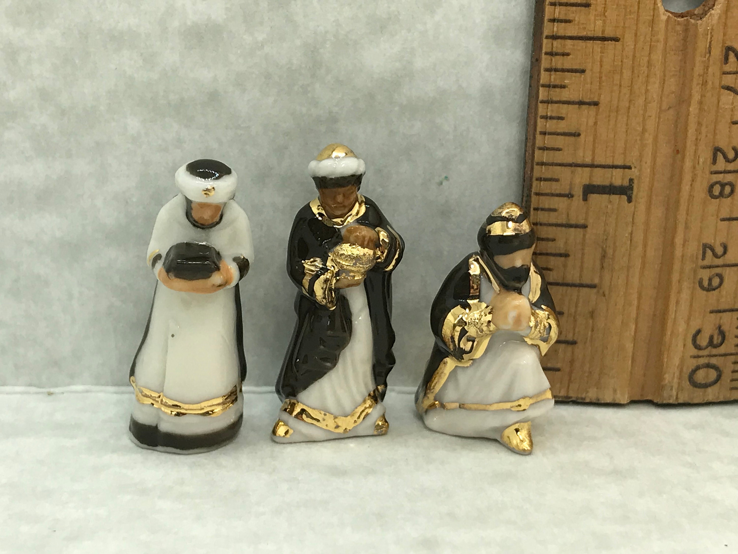 Elegant NATIVITY Set Gold & White Santons 12 Pcs Creche Manger French ...