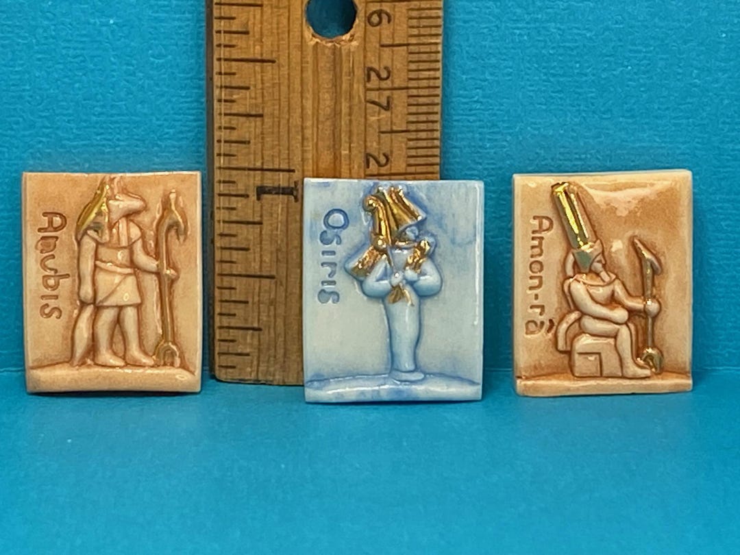 Gods of EGYPTIAN Mythology Art Plaques Anubis Osiris Amon-ra Flat Back ...