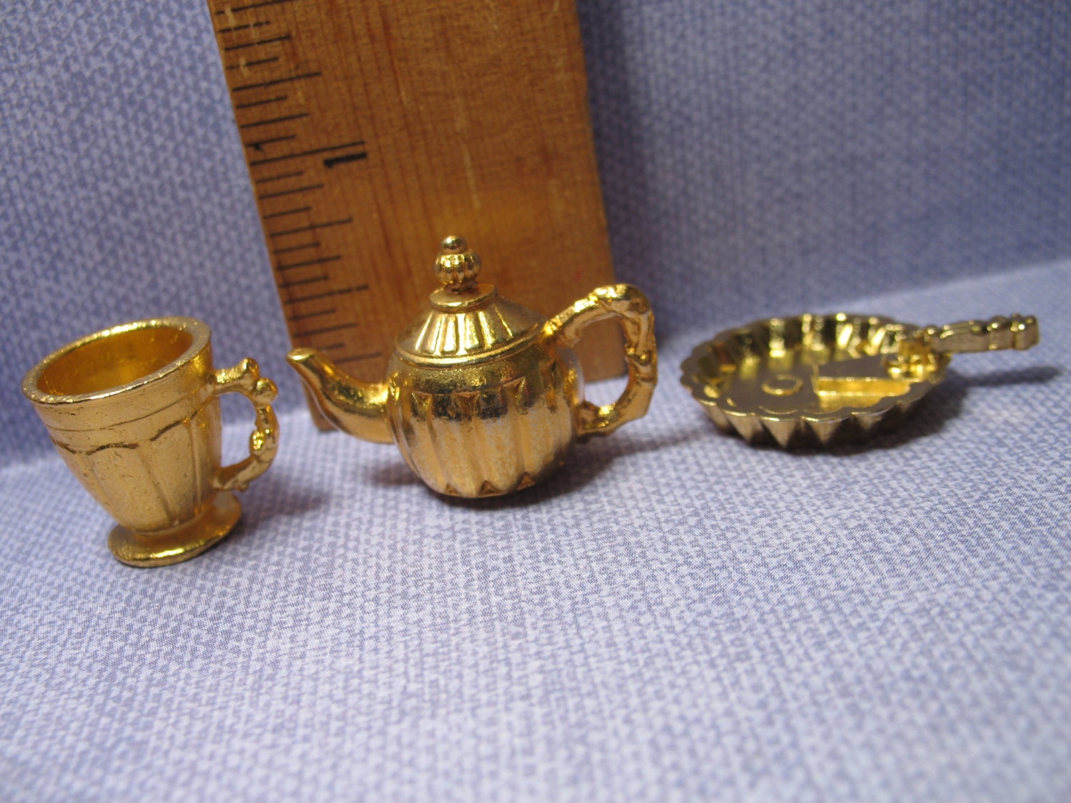 GOLD Tea Service Teapot Mug Cup Pie Plate Kettle Wedding | Etsy