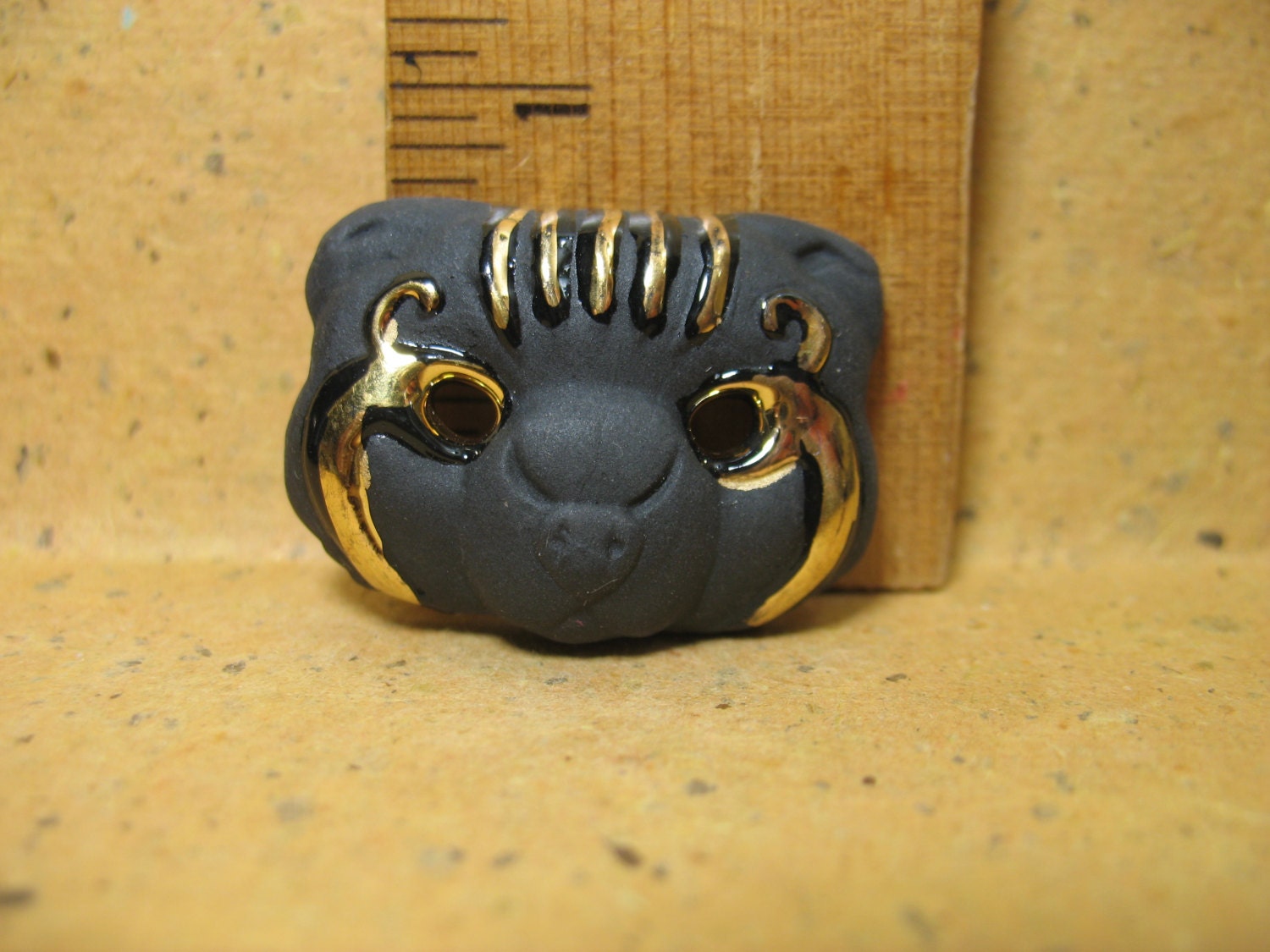 Black & Gold Panda BEAR MASK Tiny Venetian Style Mask French - Etsy