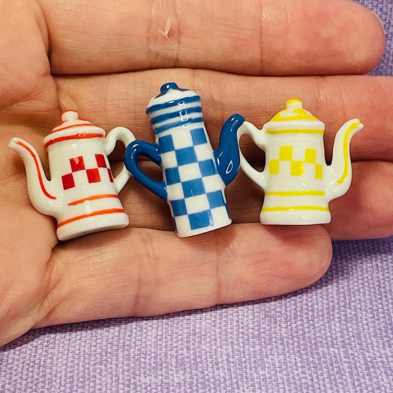 Blue Checkered Teapot - Etsy