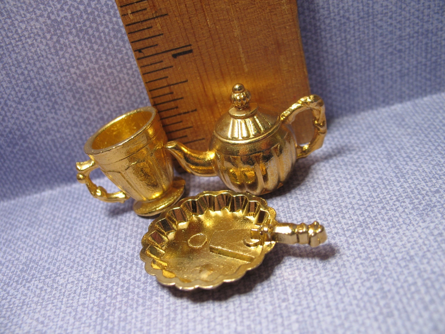 GOLD Tea Service Teapot Mug Cup Pie Plate Kettle Wedding | Etsy