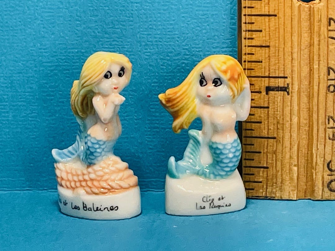 2 Tiny MERMAIDS Siren Water Sprite Mythological Sirens Mermaid Vintage ...