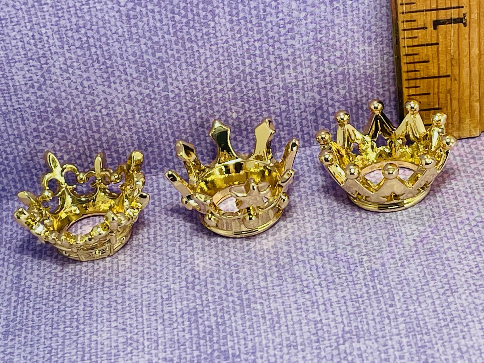 Golden Metal CROWNS Royal Headdress Gold Crown Tiara King Queen French ...