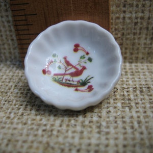 FAIENCE Pottery BIRD Serving Bowl Dish - French Feve Feves Porcelain ...