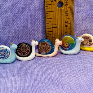 SNAILS Decorated Shells Snail Figures Escargot Sculptures - French Feve ...