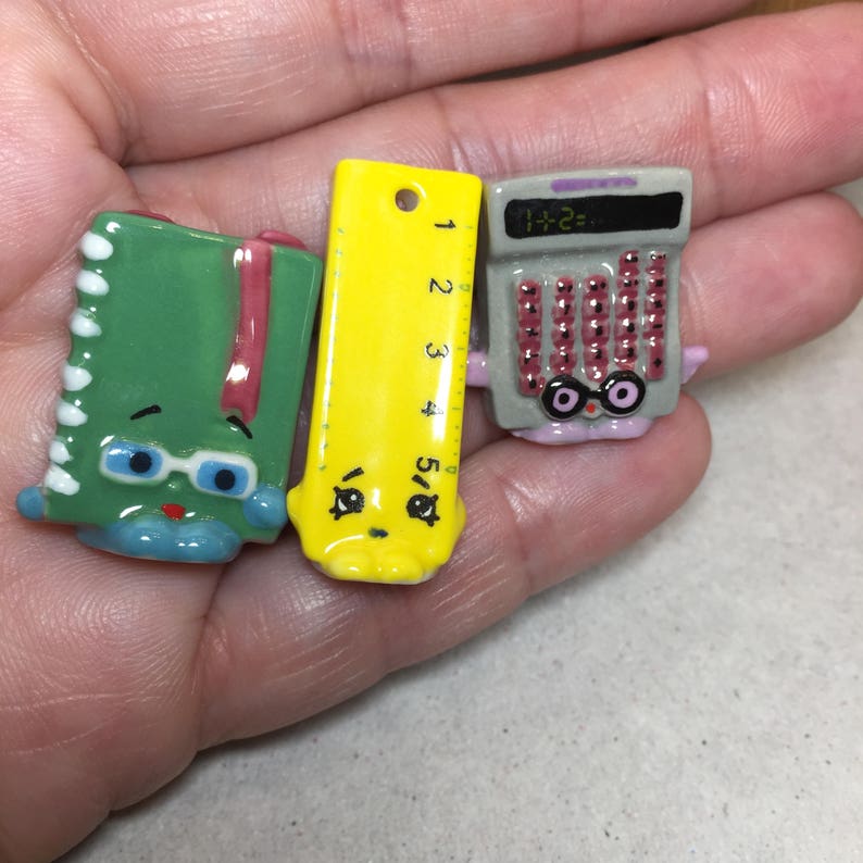 SHOPKINS Feves School Supplies: Scissors Glue Calculator Ruler - Etsy UK