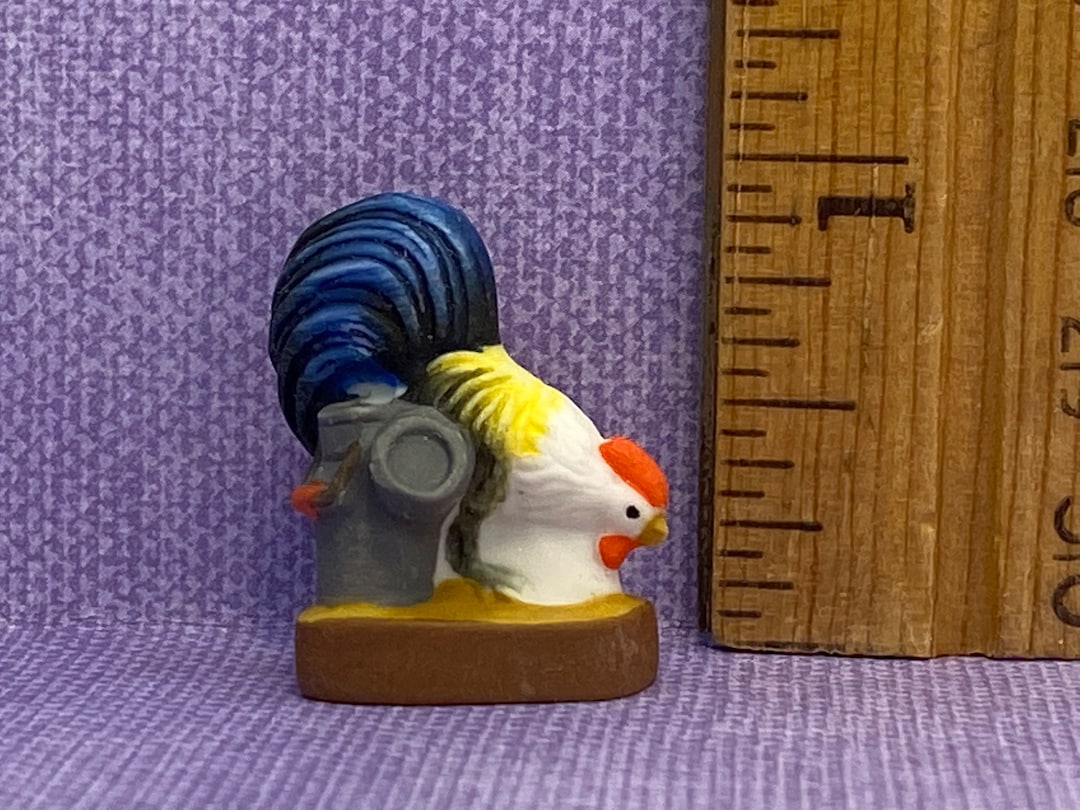 Tiny Rooster ROOSTERS Birds Farm Animals Bird Hen Mini Porcelain Feves ...