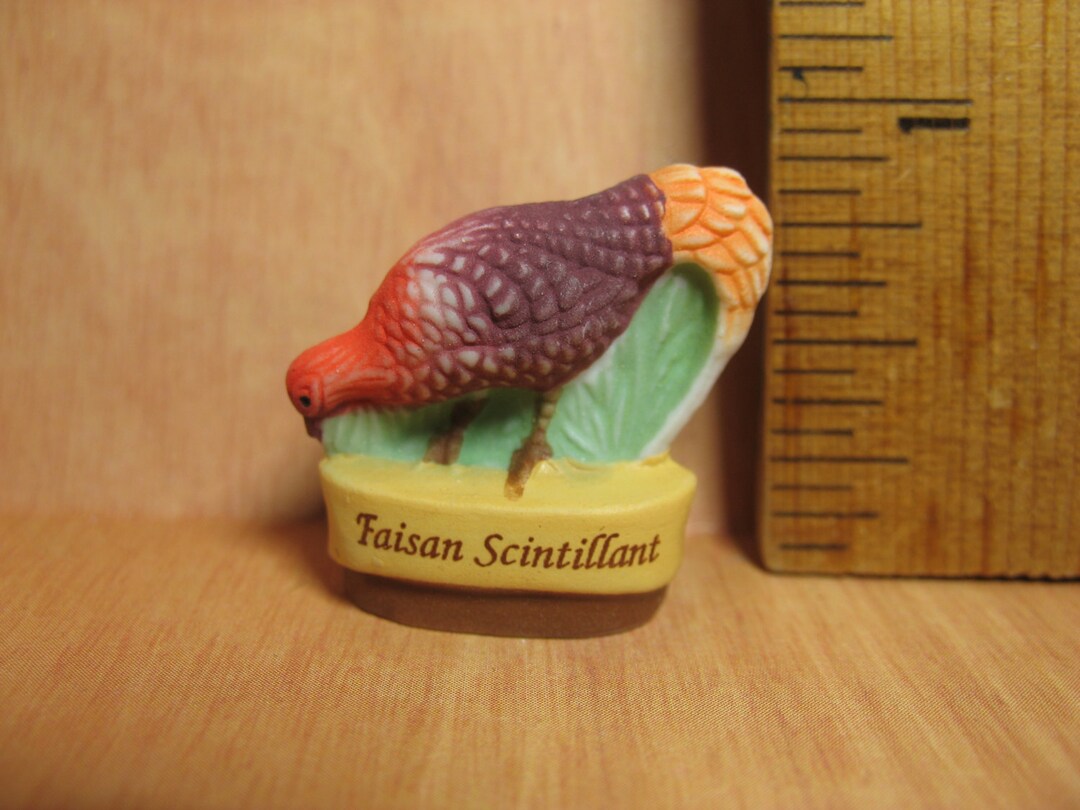 COPPER PHEASANT Tiny Game Fowl Bird Birds French Feve Feves Porcelain ...