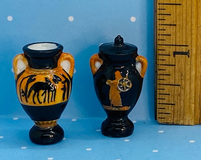 2 Ancient GREEK Amphora VASES Grecian Classical Art Artifact Jug Oil ...