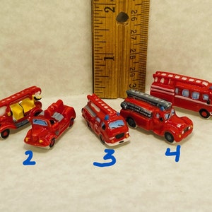 Tiny FIRE TRUCKS Pumper Ladder Engine Tanker Hose Cars Vintage Style ...