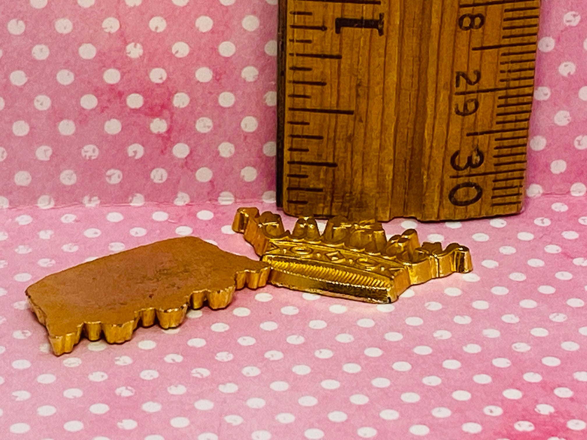 2 Tiny Gold Metal King's Crowns Royalty Prince Queen Mardi Gras ...