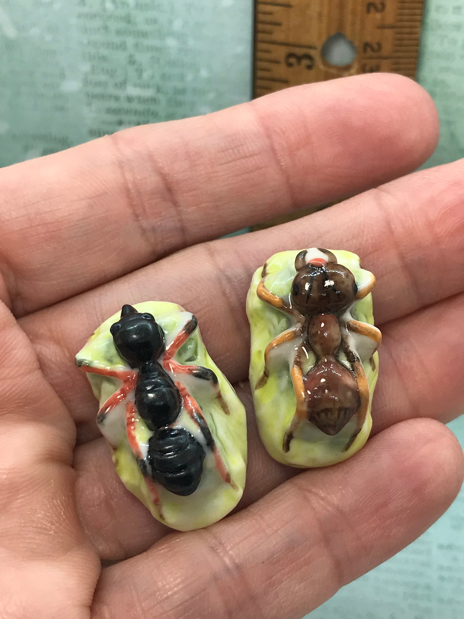 2 ANTS Ant Bugs Insect Bug Hand Painted French Feve Feves - Etsy