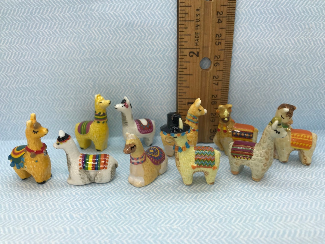 Adorable LLAMAS Llama Alpaca Alpacas Miniature Mini Tiny Figurine ...