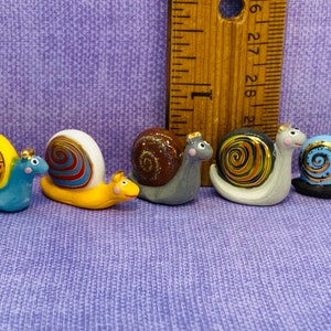 SNAILS Decorated Shells Snail Figures Escargot Sculptures - French Feve ...