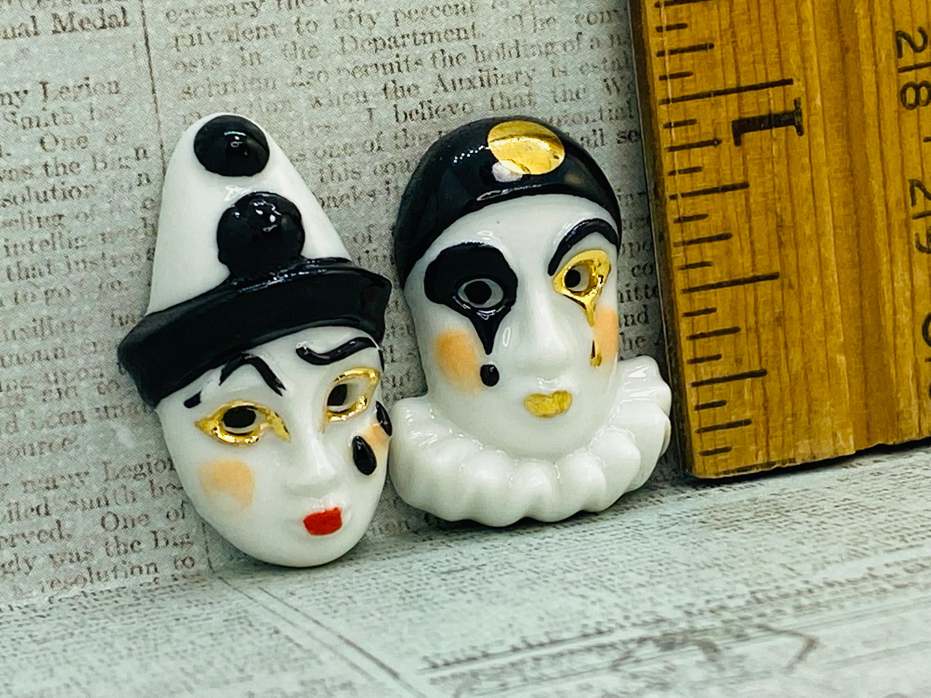 Gorgeous PIERROT MASKS Carnival Commedia Clown Pantomime Mask | Etsy