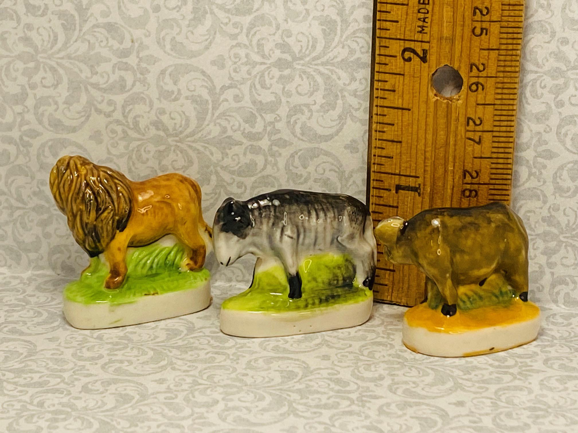 Tiny ZOO ANIMALS Elephant Giraffe Lion Zebra Rhino Gnu Hippo Vintage 10 ...