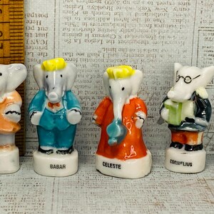 Vintage Babar the Elephant Set of 6 Celeste Arthur Flora French Feve ...